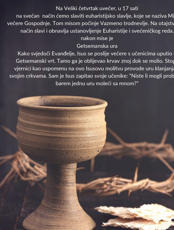 Veliki Četvrtak – Hrvatska katolička zajednica Darmstadt